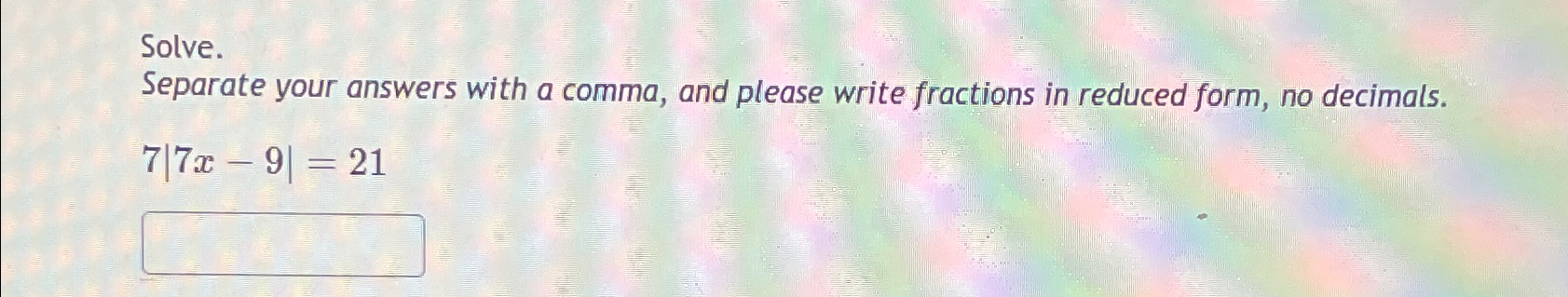 Solved Solve.Separate your answers with a comma, and please | Chegg.com