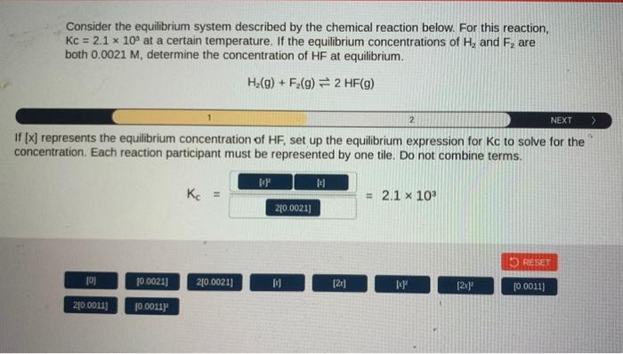 Solved Consider the equilibrium system described by the | Chegg.com