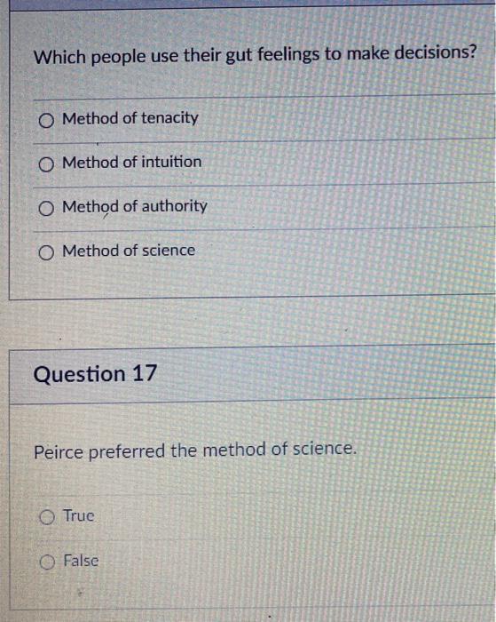 Which people use their gut feelings to make | Chegg.com