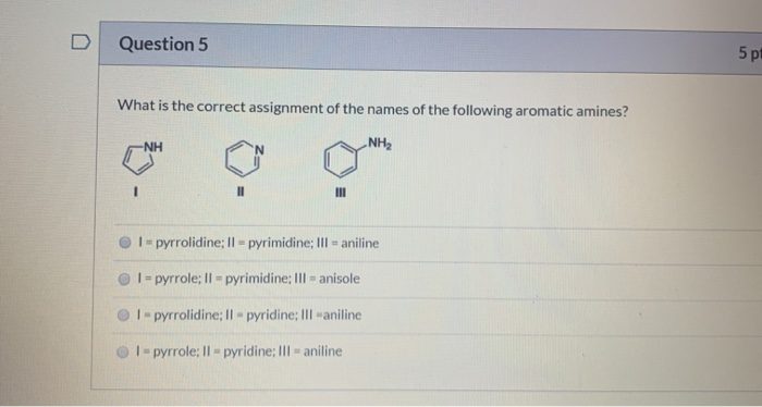 Solved Question 5 5p What is the correct assignment of the | Chegg.com