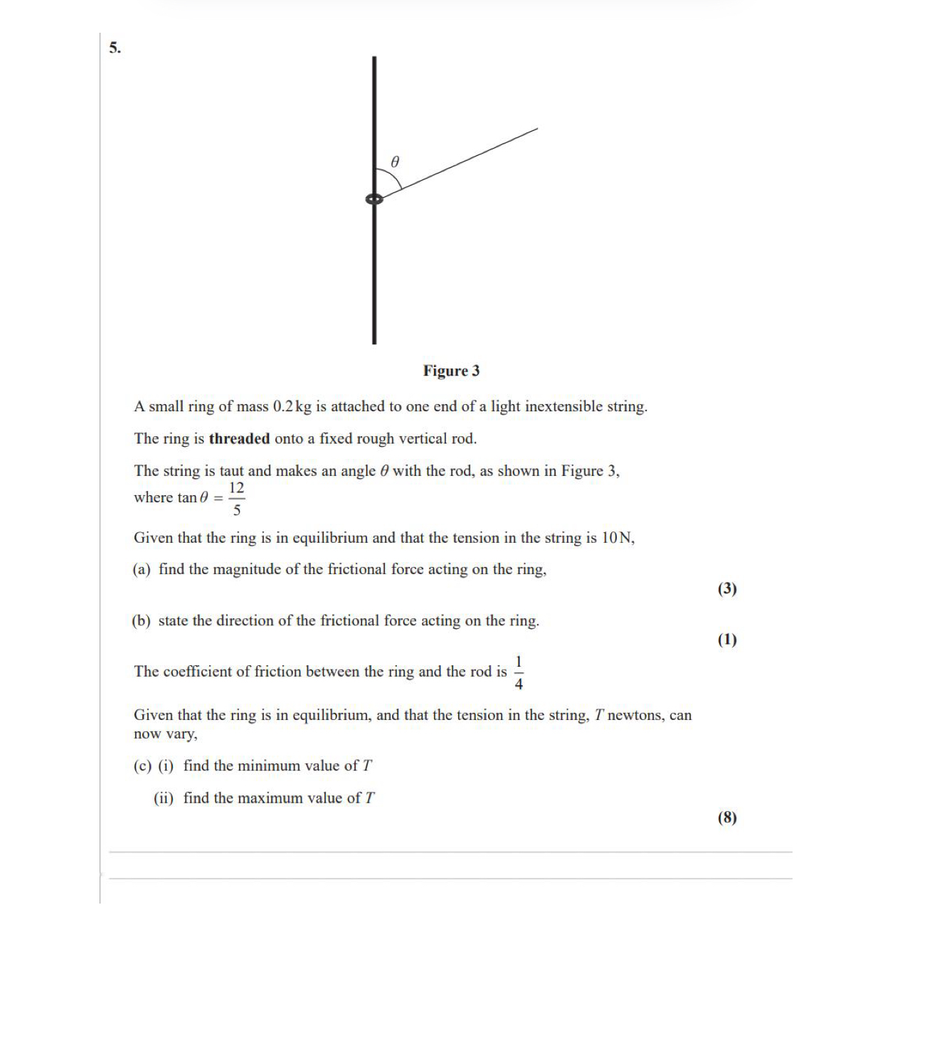 Solved Figure 3A small ring of mass 0.2 ﻿kg is attached to | Chegg.com