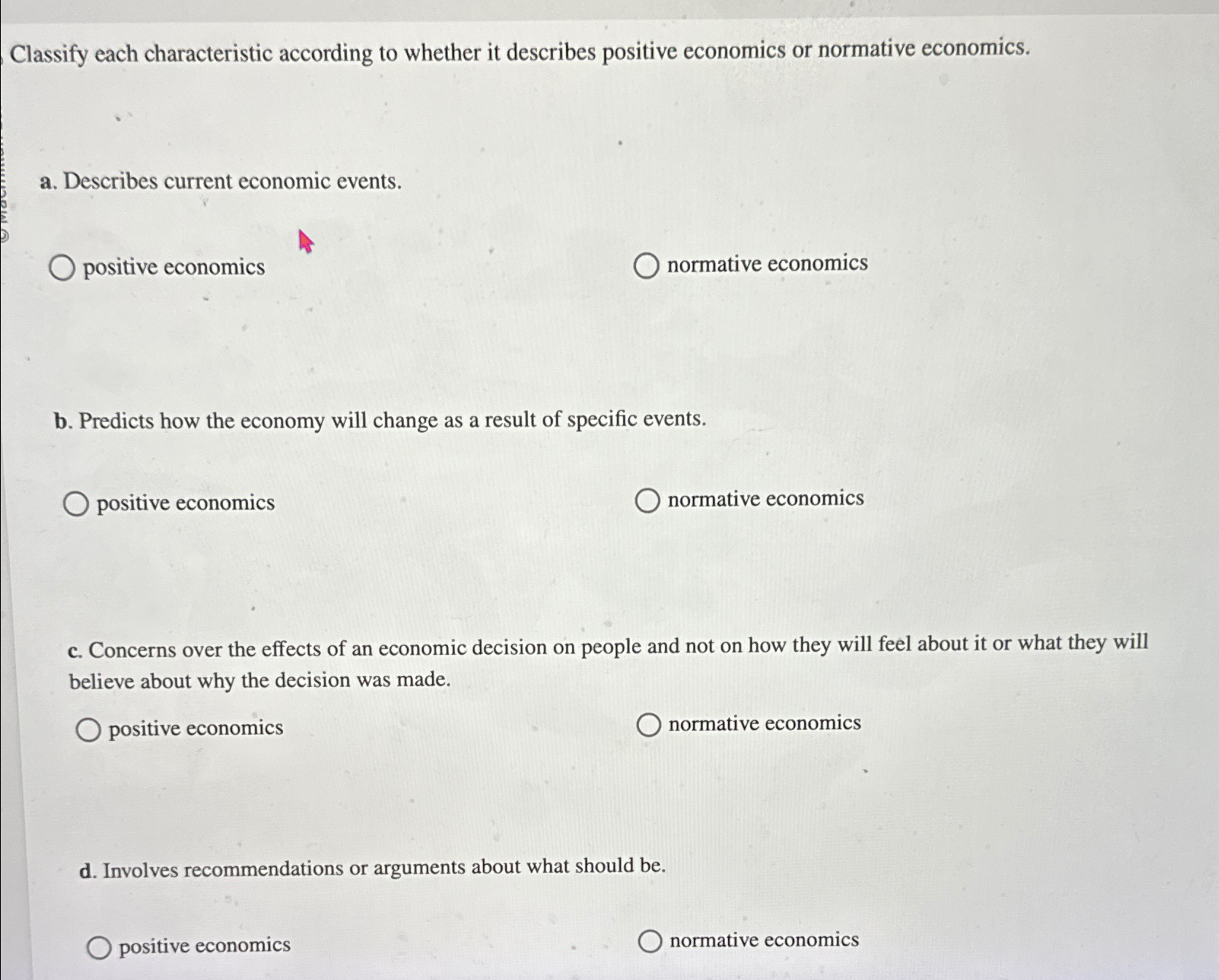 Solved Classify each characteristic according to whether it | Chegg.com