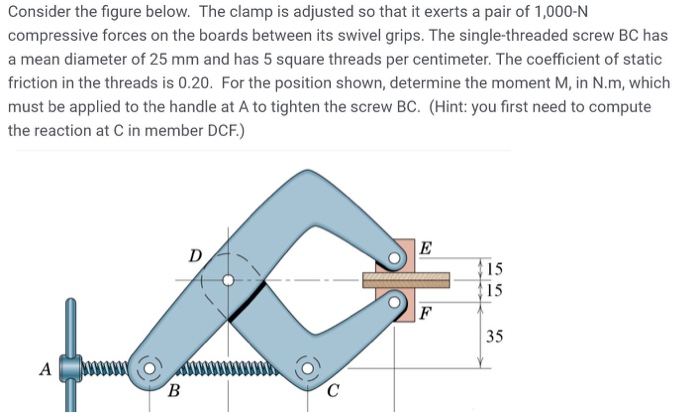 Solved Consider the figure below. The clamp is adjusted so | Chegg.com