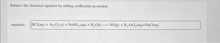 Solved Balance the chemical equation by adding coefficients | Chegg.com