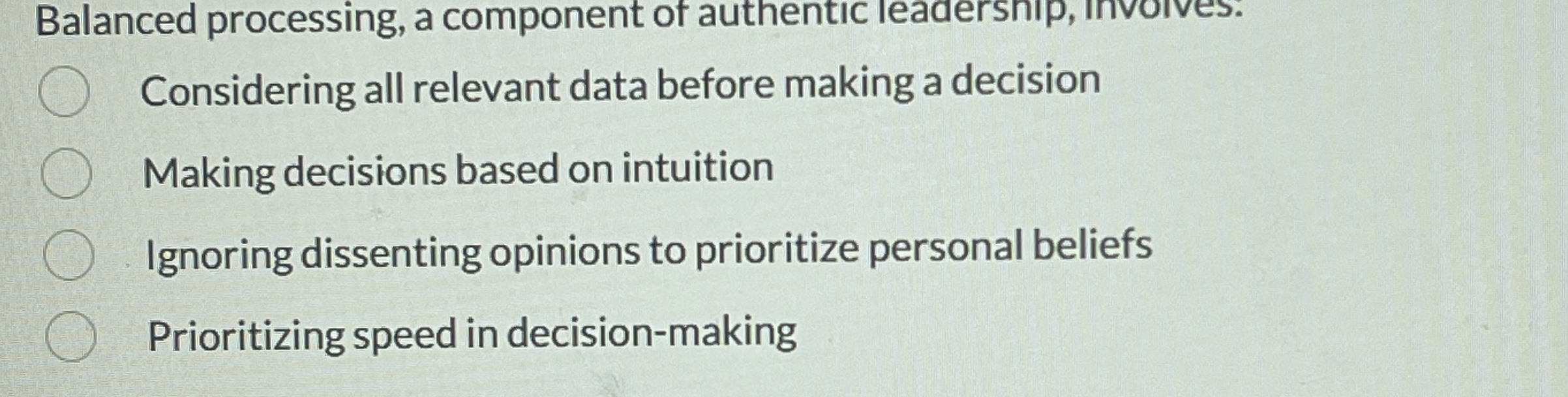 Solved Balanced processing, a component of authentic | Chegg.com