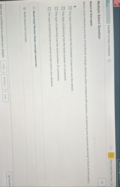 Solved MECHawWillIllin. I3 ﻿of 23 ﻿Concepts completedDue in | Chegg.com