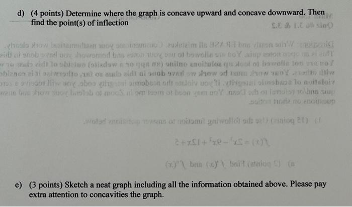 Solved 1) (15 points) Use the following function to answer | Chegg.com