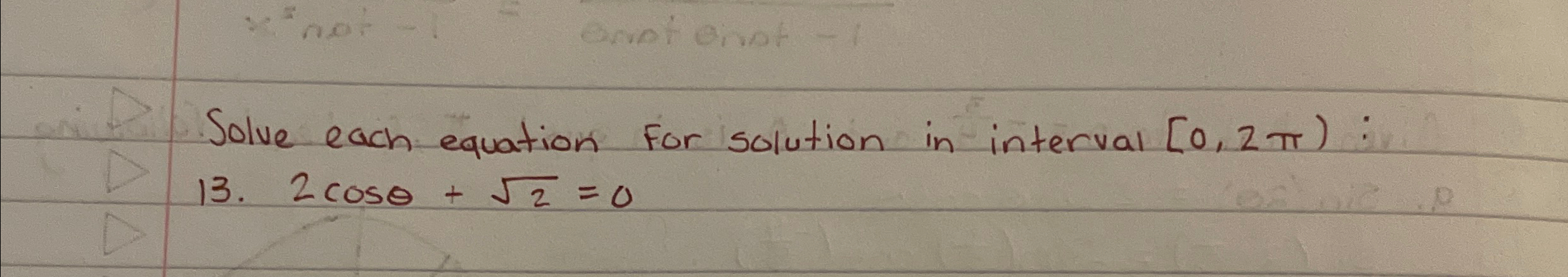 Solved Solve each equation for solution in interval [0,2π) | Chegg.com