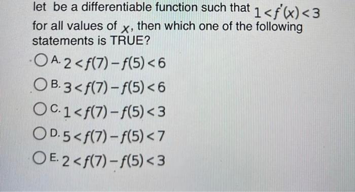 Solved let be a differentiable function such that 1 | Chegg.com