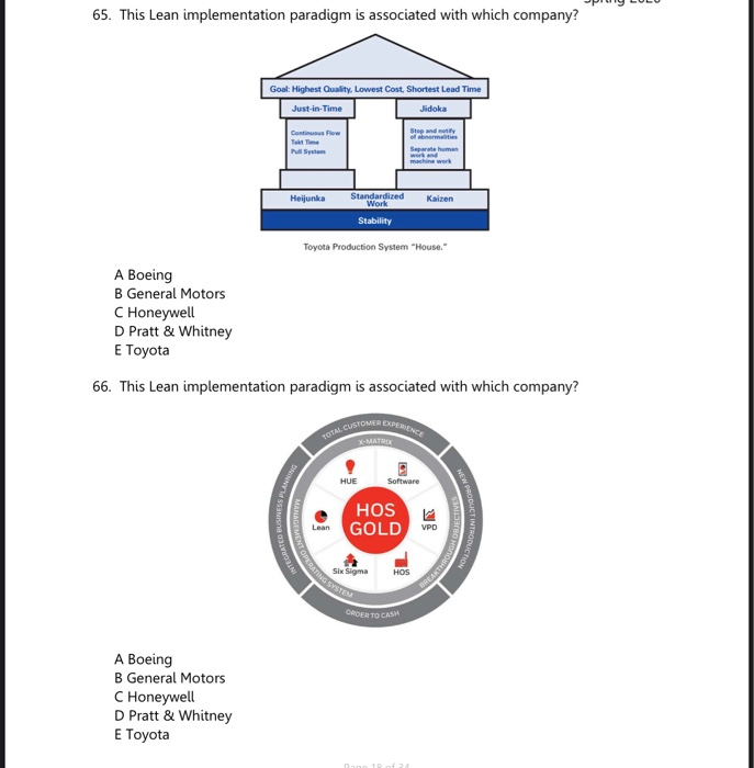 Solved 65. This Lean implementation paradigm is associated | Chegg.com