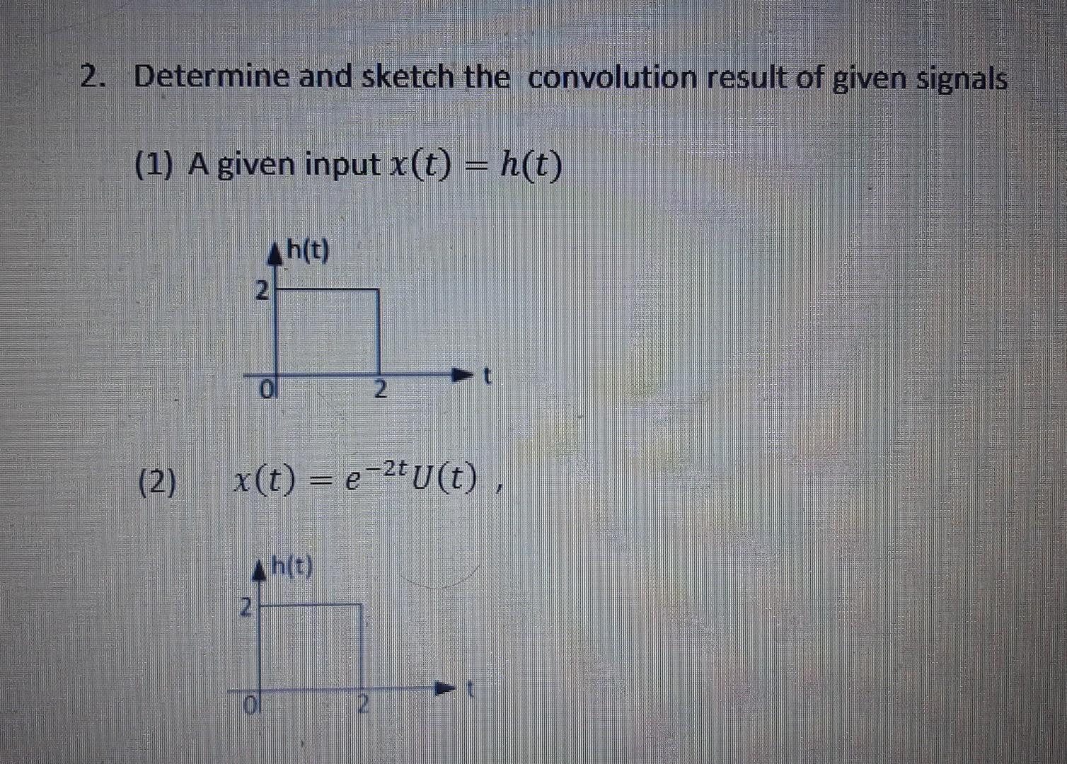 Solved 2. Determine and sketch the convolution result of | Chegg.com