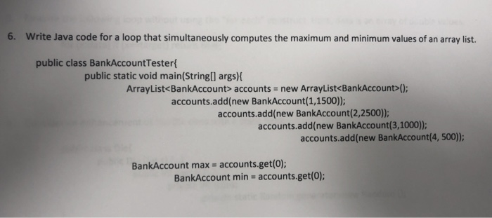Solved 6. Write Java code for a loop that simultaneously | Chegg.com