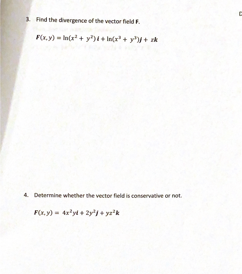 Solved Find the divergence of the vector field | Chegg.com