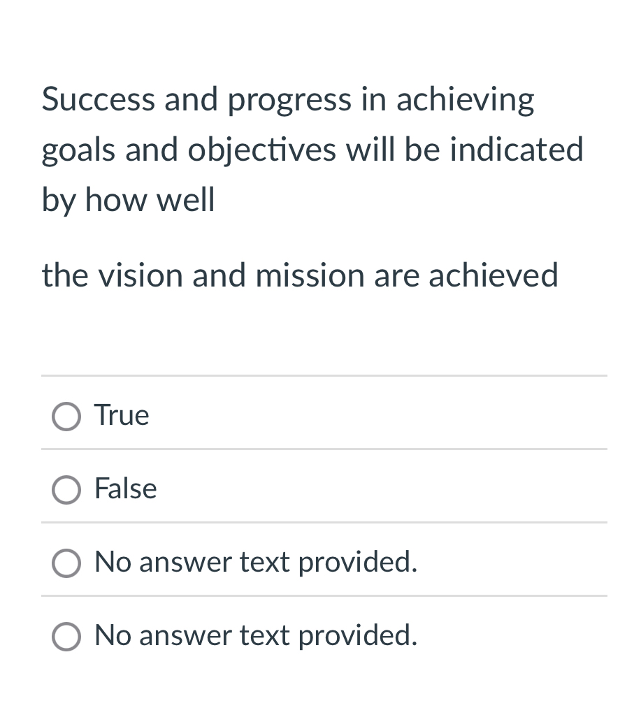 Solved Success and progress in achieving goals and | Chegg.com