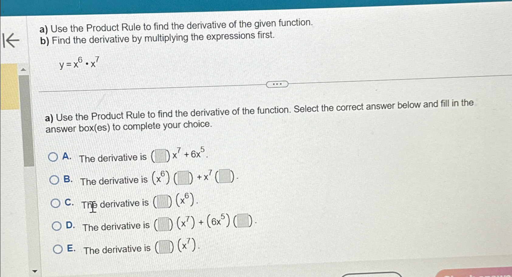 Solved a) ﻿Use the Product Rule to find the derivative of | Chegg.com