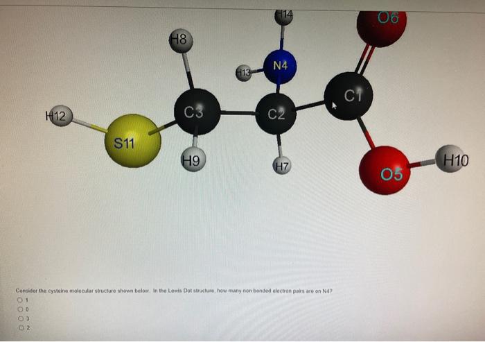 Solved H12 S11 48 C3 H9 13 N4 C2 H7 Consider the cysteine | Chegg.com