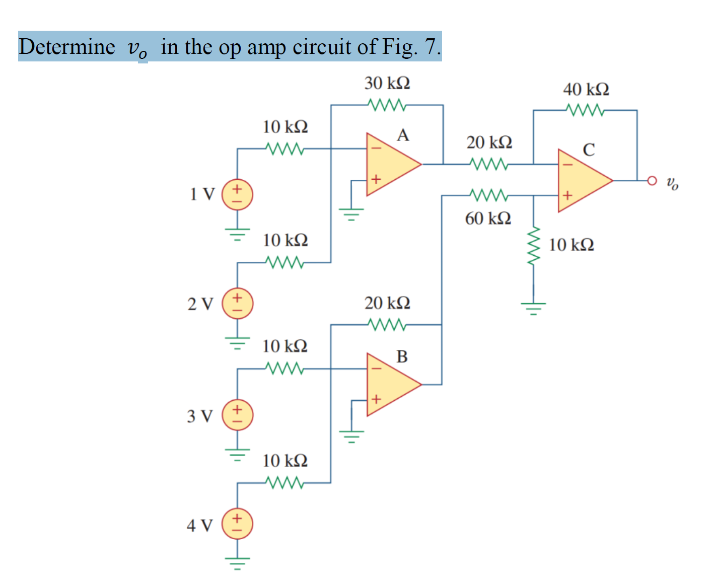 Solved Can you solve and explain. Determine v0 ﻿in the op | Chegg.com