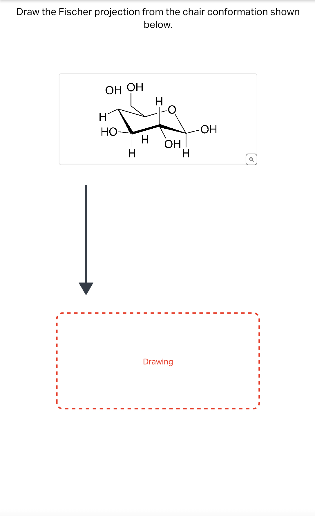 Solved Draw the Fischer projection from the chair | Chegg.com