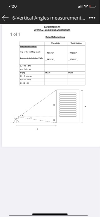 Solved 7:20 6-Vertical Angles measurement... ... EXPERIMENTE | Chegg.com