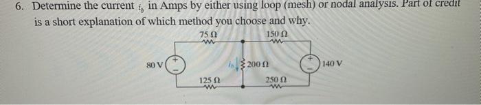Solved 5. Determine the current ib in Amps by either using | Chegg.com