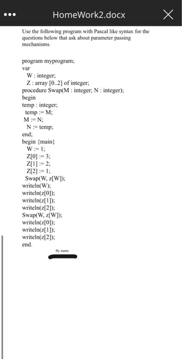 Solved HomeWork2.docx Use the following program with Pascal | Chegg.com