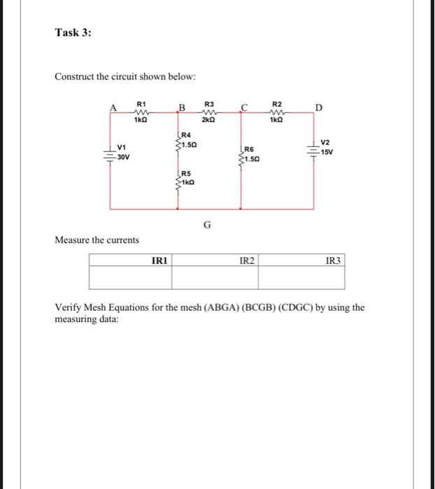 Solved Construct the circuit shown below: Measure the | Chegg.com