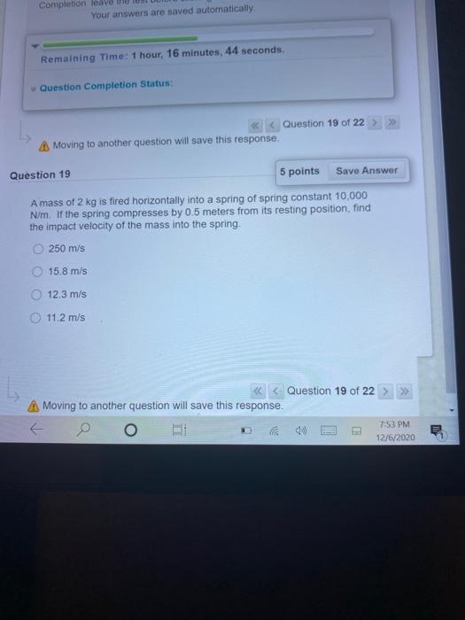 Solved Completion leave Your answers are saved automatically | Chegg.com