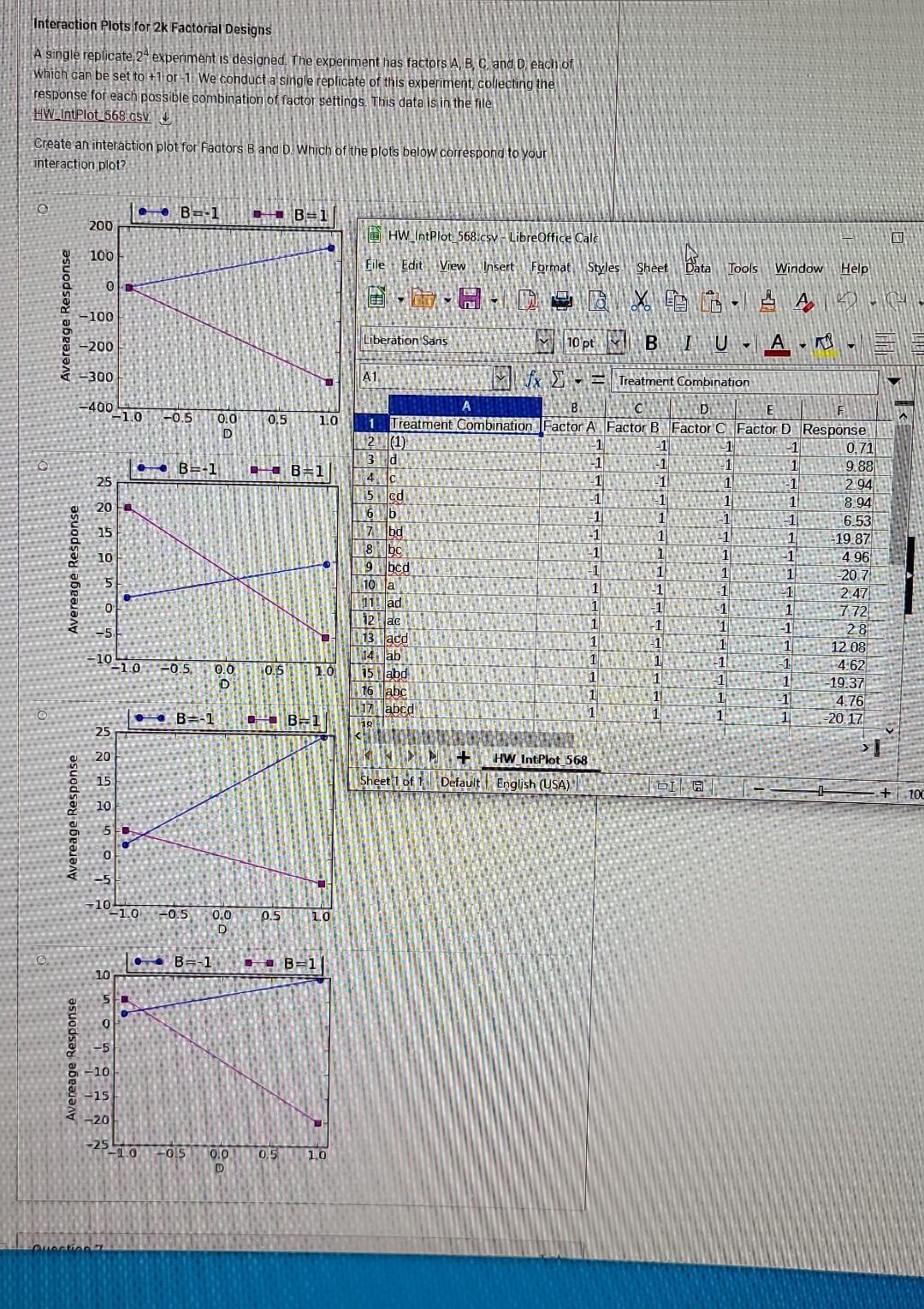 Solved Interaction Plots for 2k Factorial Designs A single | Chegg.com