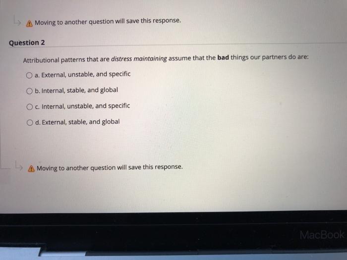 Solved Question 2 Attributional patterns that are distress | Chegg.com