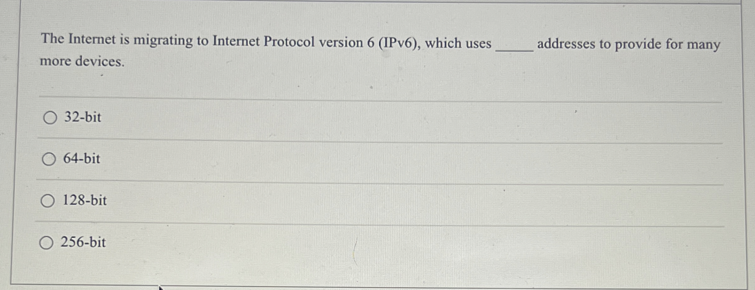 Solved The Internet is migrating to Internet Protocol | Chegg.com