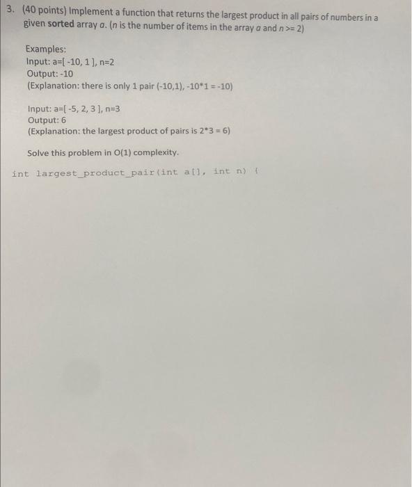 Solved 3. (40 points) Implement a function that returns the | Chegg.com Solved 3. (40 points) Implement a function that returns the | Chegg.com