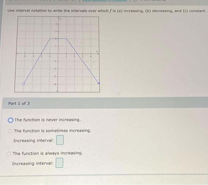 Solved Use interval notation to write the intervals over | Chegg.com
