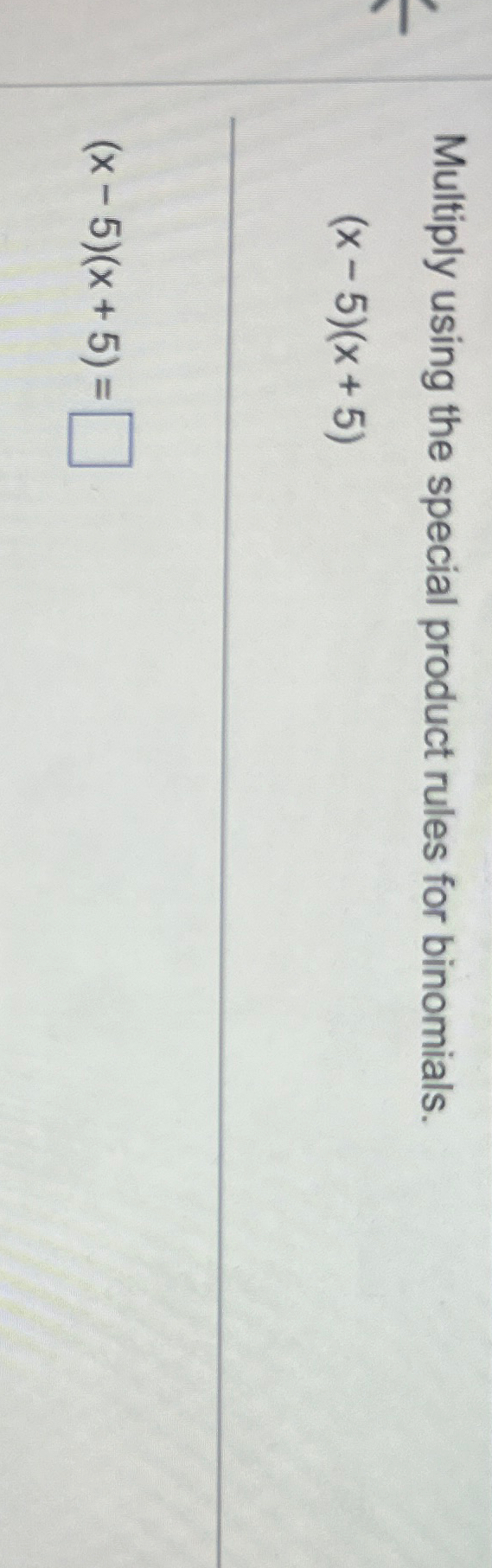 Solved Multiply using the special product rules for | Chegg.com
