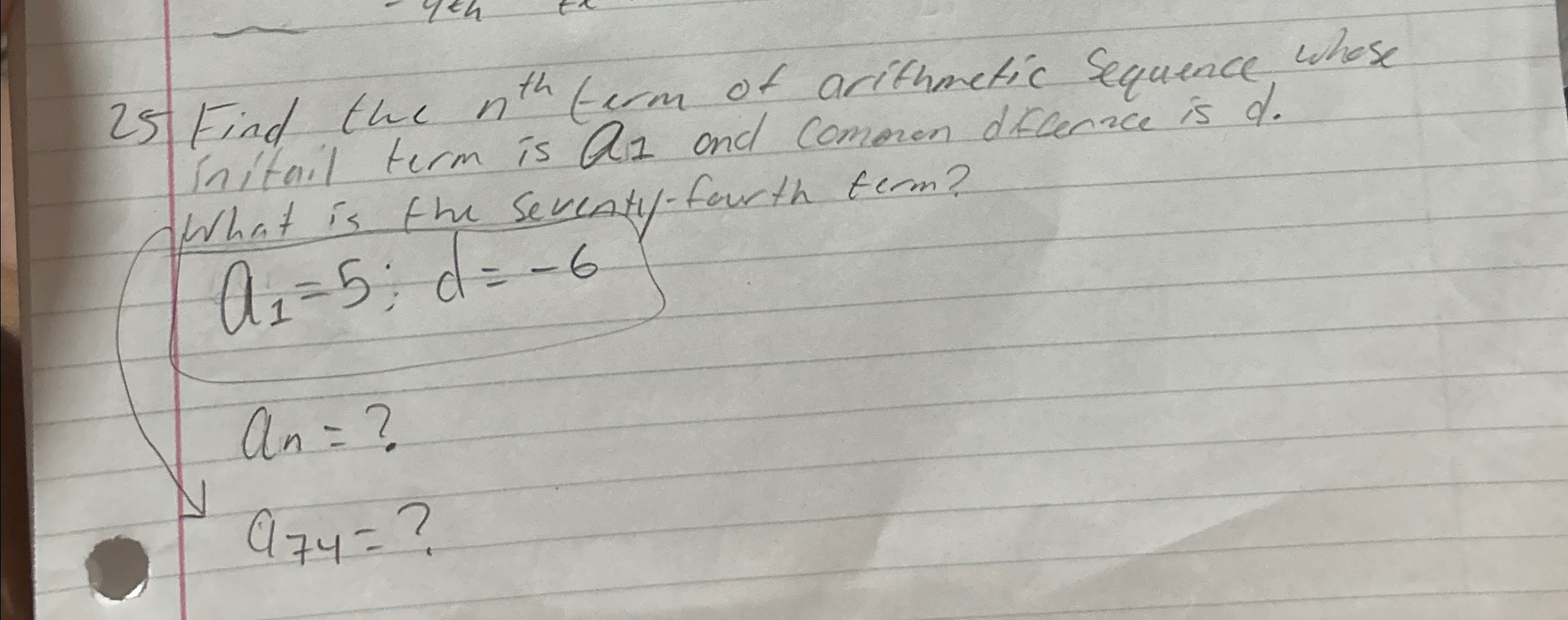 Solved 25 ﻿Find the nth ﻿Eurm of arithmetic sequence whose | Chegg.com