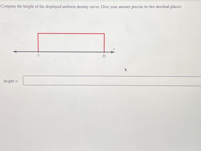 Solved Compute the height of the displayed uniform density | Chegg.com