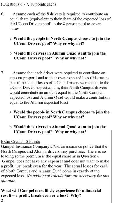 Solved Assignment #1: Pooling \& Diversification of Risk | Chegg.com