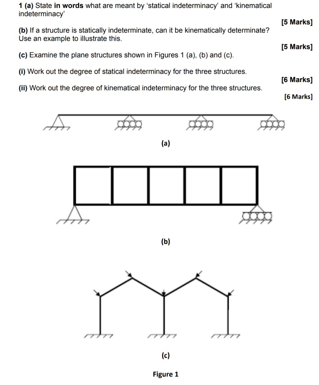 Solved 1 (a) ﻿State in words what are meant by 'statical | Chegg.com