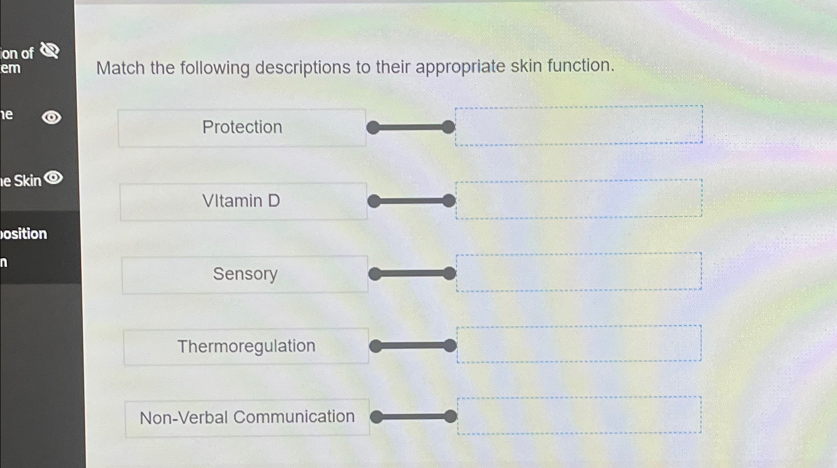 Solved Match the following descriptions to their appropriate | Chegg.com