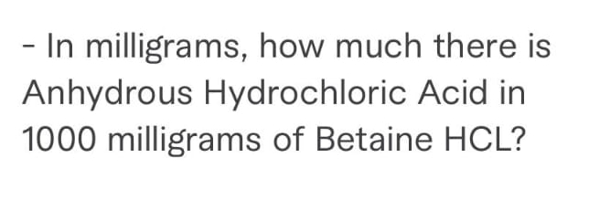 Solved In milligrams, how much there is Anhydrous | Chegg.com