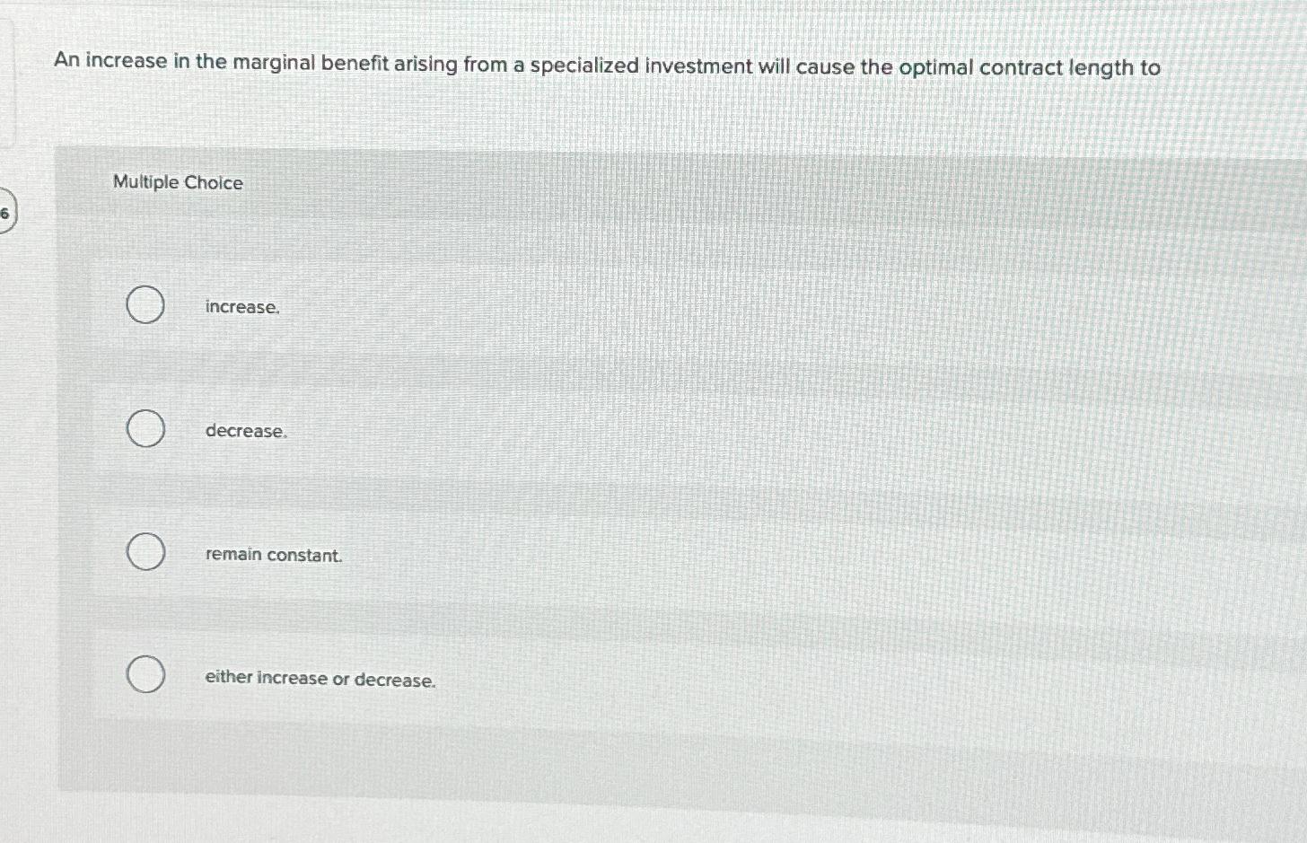 Solved An increase in the marginal benefit arising from a | Chegg.com