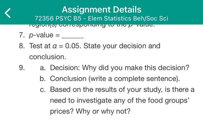 Assignment Details 72356 PSYC B5 - Elem Statistics | Chegg.com