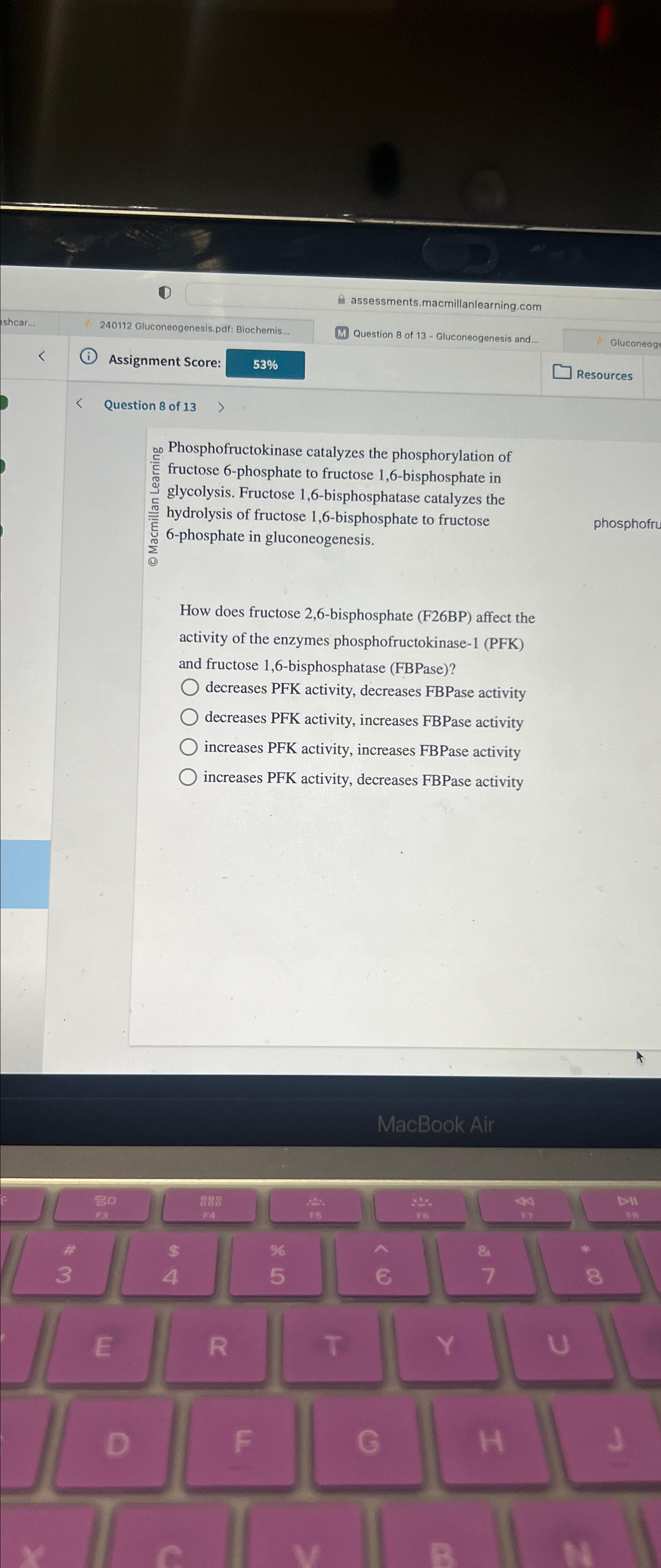 Solved Phosphofructokinase catalyzes the phosphorylation of | Chegg.com