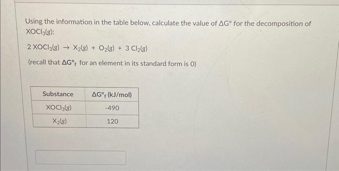 Solved Using the information in the table below, calculate | Chegg.com
