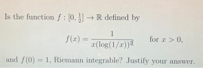 Solved Is the function f:[0,21]→R defined by | Chegg.com