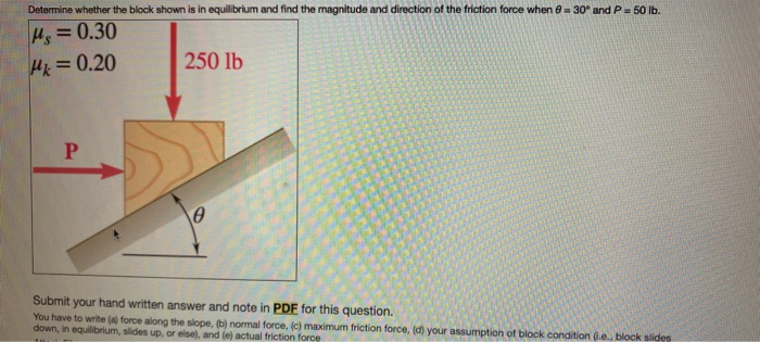 Solved Determine whether the block shown is in equilibrium | Chegg.com