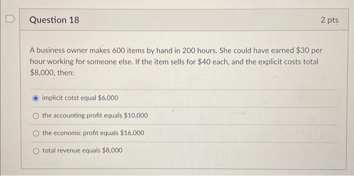 Solved A business owner makes 600 items by hand in 200 | Chegg.com