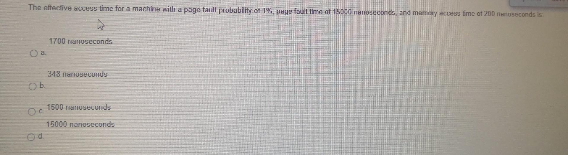 Solved The effective access time for a machine with a page | Chegg.com