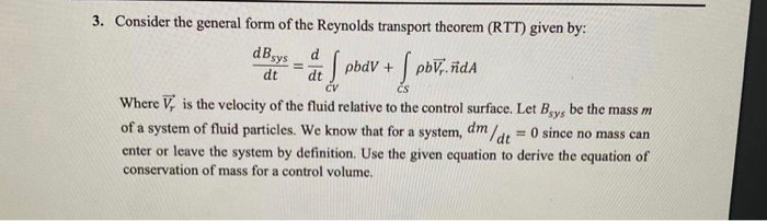 Solved 3. Consider the general form of the Reynolds | Chegg.com