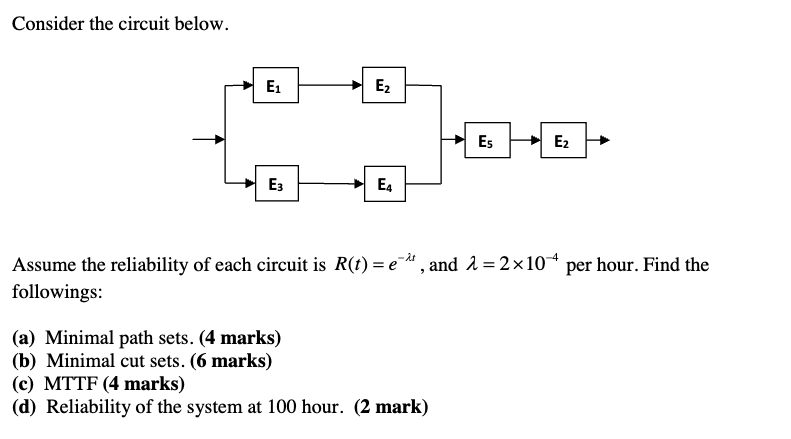 Solved Consider the circuit below.Assume the reliability of | Chegg.com
