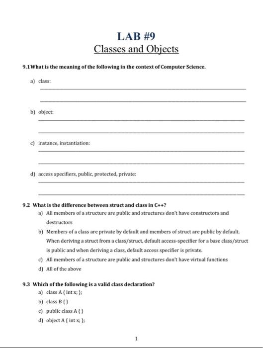 9.10 How we can access data members using objects? a) | Chegg.com